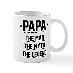 CafePress Papa The Man, The Myth, The Legend Mugs Ceramic Coffee Mug, Tea Cup 11 oz