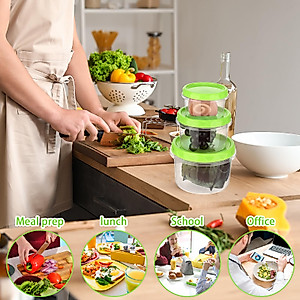 Maxcheck 18 Pcs 34/17/8.5 oz Meal Container Twist Cap Food Storage Containers Sturdy Plastic Snack Containers Reusable Round Freezer Containers for Food(Green)