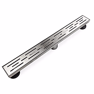 Neodrain 24 Inch Rectangular Linear Shower Drain with Brick Pattern Grate, Brushed 304 Stainless Steel Bathroom Floor Drain,Shower Floor Drain Includes Adjustable Leveling Feet