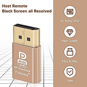 Unleash The Power of Furjosta 4K DisplayPort Emulator- Seamless Integration with Headless Systems and Support up to 4K@60Hz Resolution