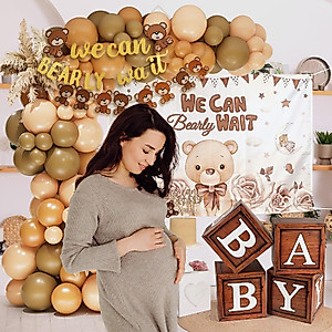 Bearly Wait Baby Shower Decorations, Brown Balloon Garland Arch Kit, Balloon Boxes With Letters, Bearly Wait Banner Backdrop for Boho Gender Reveal Bear Theme Birthday Baby Shower Party Decorations
