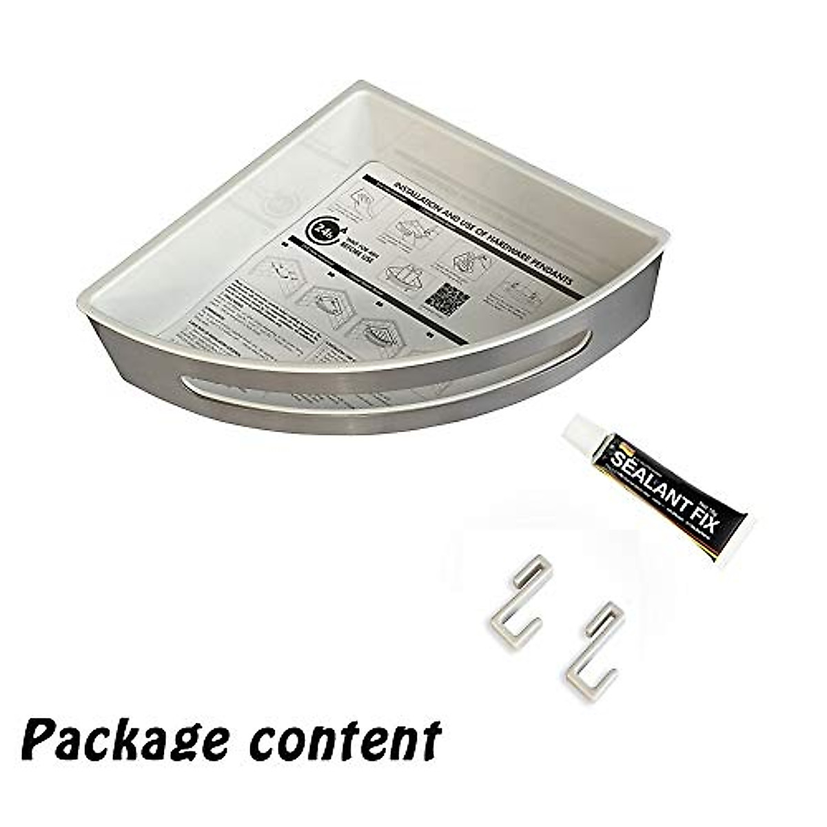 Mihom Triangle Corner Shower Caddies , 304 Stainless Steel 1 Tie Shower Basket Organizer Rack for Washroom, Toilet, Dorm, Kitchen,Bathroom Corner Shelf Brushed