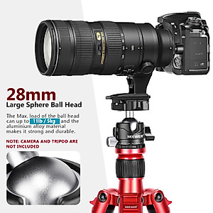 NEEWER Professional 28mm Low Profile Tripod Ball Head with 360° Rotation and 2 Locking Buttons, Arca Type 1/4" QR Plate and Spirit Level for Tripod/Camera, Max Load: 5 kg