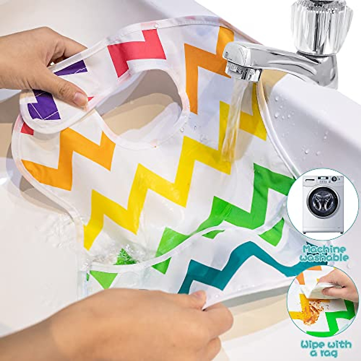 R HORSE 5Pcs Baby Bibs Set Waterproof Feeding Bibs for Babies Infants Bibs with Crumb Catcher Pocket Animals Food Bibs Sleeves Bibs Learn to Feed Shower Gifts Keepsake, 6-24 Months