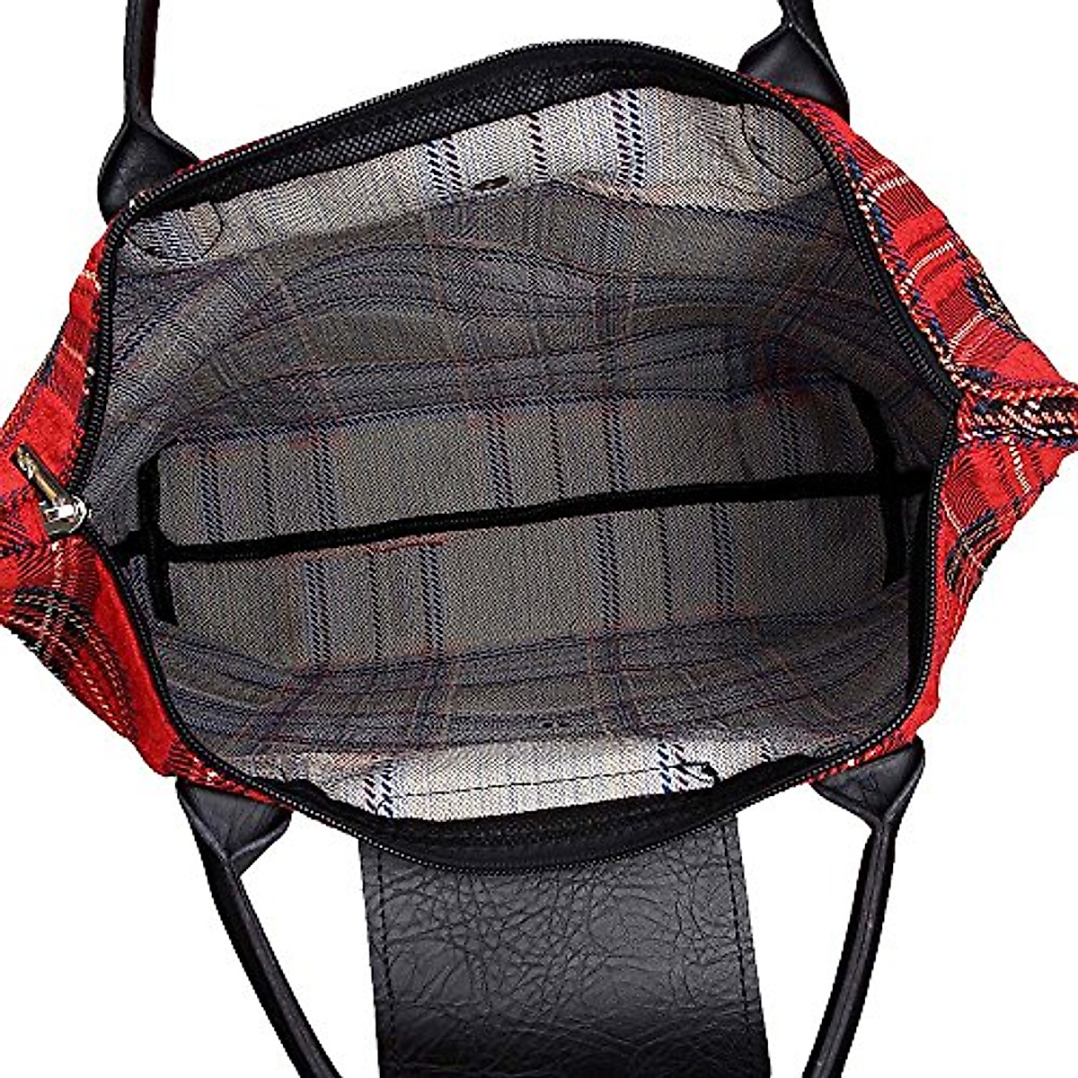 Signare Tapestry Foldable Tote Bag Reusable Shopping Bag Grocery Bag with Red Royal Stewart Tartan Design (FDAW-RSTT)