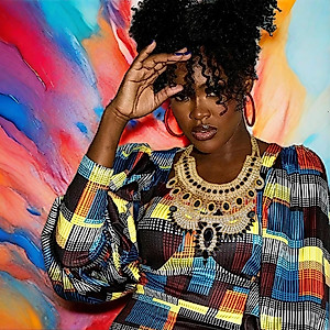 NABROJ Gold Necklace Halloween Jewelry for Women, Statement Black and Gold Choker African Egyptian Bib Collar Necklace Chunky Necklaces Costume Jewelry for Women -HL23 Black and Gold