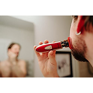 Supreme Trimmer Hair Trimmer ST5220 Beard Trimmer for Men, Professional Barber Liner Cordless Hair Clipper – Red T-Shaper Li