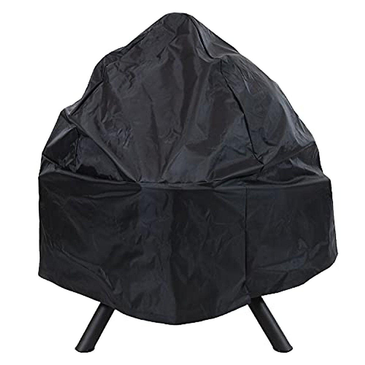 Sunnydaze Flaming Ball 30-Inch Wood-Burning Steel Fire Pit with Protective 200D PVC Cover and 16-Inch L Poker - Black