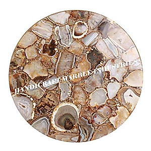 Wild Agate Table, Agate Table, Round Agate Table, Brown Agate Table, Agate Side Table Top 12 X 12 Inch, Turkish Agate