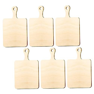 TEHAUX 6pcs Home Accessories Decor Miniture Decoration Wood Decor Kindergarten Mini Cutting Board Unfinished Board Household Craft Wood Bulk Wood Chips Small Chopping Board Wood