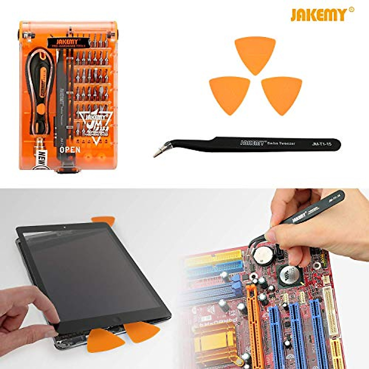 Screwdriver Set By JAKEMY, 43 in 1 Precision Screwdriver Kit Magnetic Replaceable Bits Repair Tool Kit Opening Tool and Tweezer for phone Cellphone PC Electronics