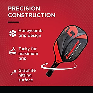 GAMMA Sports Conqueror Pickleball Paddle, Graphite Composite Surface and Honeycomb Grip, Conqueror
