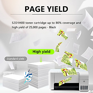 Pomeade Upgraded 521H Toner 52D1H00 Toner Cartridge Compatible with lexmark MS810 MS810n MS810dn MS811 MS811n MS811dn MS812 MS812dn MS812de MS710 MS710n MS711 MS711dn Printer（25,000 Yield, 1PK Black）