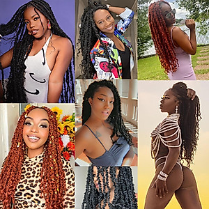ZRQ Butterfly Locs Crochet Hair With Curly Ends 24 Inch 6 Packs Pre Looped Long Butterfly Soft Locs Distressed Butterfly Faux Locs Synthetic Goddess Locs Hair Extensions (24 Inch, 1B#)