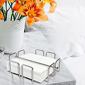 LEVIMETREE Flat Napkin Holder for Table-Kitchen Napkin Dispenser Serviette Holder Kitchen & Dining Room Décor, Decorative Clear Cocktail Napkin Kitchen Décor Napkin Holder for Dining Table