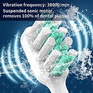 LANDWIND Sonic Electric Toothbrush, Rechargeable Travel Electric Toothbrush Lasts 2 Months, 2 Brush Heads and 5 Cleaning Modes, 2-Min Timer and IPX7 Waterproof Electric Toothbrush for Adults