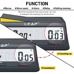 LEAP Chess Clock Digital Timer Advanced for Game and Chess Timer with Bonus & Delay Count Down up Alarm