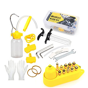 YAKAMOZ MTB Bike Hydraulic Disc Brake Bleed Kit Bicycle Brakes DOT Oil Bleed Tool for Shimano Magura Tektro Sram Avid Hayes Mountain Bike Brakes Repair Tools