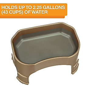 Neater Pet Brands Giant Bowl with Leg Extensions Huge Jumbo Trough Style Dog Pet Water Dish (2.25 Gallons, Champagne)
