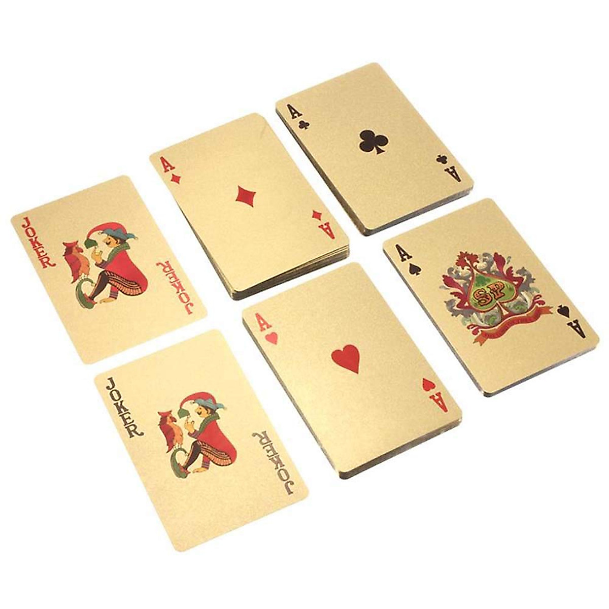 24K Cool Gold Playing Cards with Dollar Pattern Foil Poker Cards Luxury Waterproof Deck of Cards Gold Playing Cards Plastic