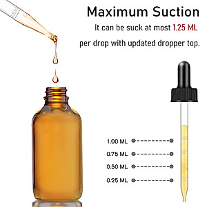 2 Pack 4 oz Amber Dropper Bottles, Tincture Bottles with Dropper, Glass Serum Bottle with Dropper for Essential Oils with Funnel, Labels & Pipette(Unbreakable Plastic Eye Dropper)