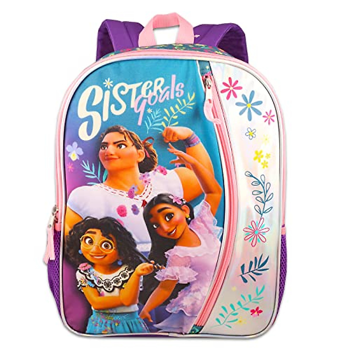 Encanto Backpack for Girls Disney - Bundle with 16” Encanto Backpack, Water Pouch, Encanto Play Pack, More (Encanto School Backpack)