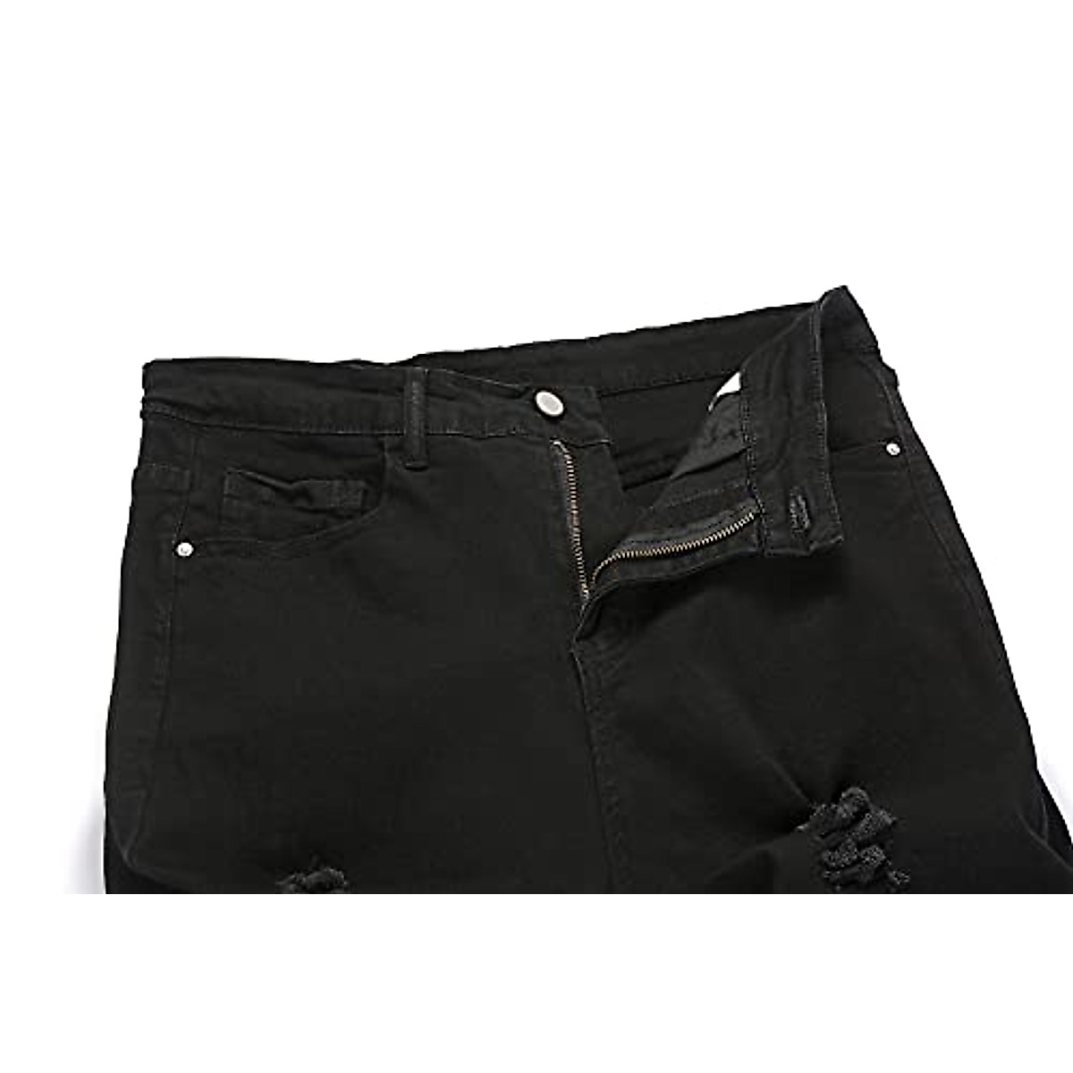 WULFUL Men's Skinny Ripped Jeans Stretch Comfy Denim Jeans Slim Fit Pants