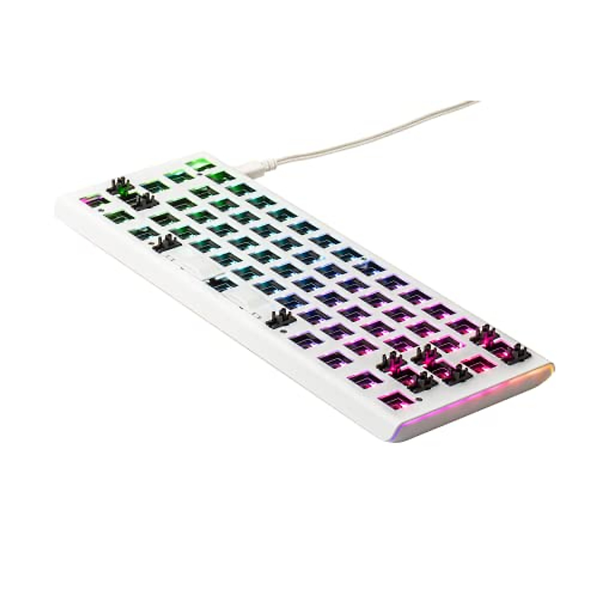 KINESIS Gaming TKO Mechanical Keyboard Barebones Kit | Standard 60% Hotswap Layout | White Metal Plate| Dual-Zone RGB | Detachable USB-C | Optional Split Space Bar | US/ANSI