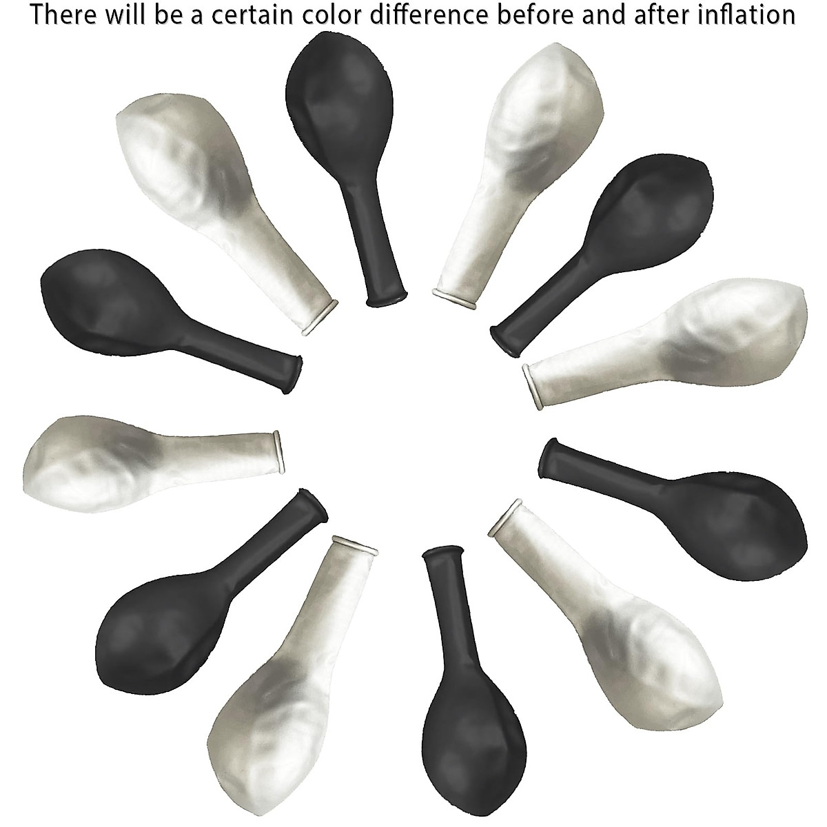 FHEKFNG Black and Silver Balloons, 124pcs 5 10 12 18 Inch Black Metallic Silver Balloons Garland Arch Kit for Birthday, Wedding, Graduation, Bridal Shower,Anniversary Party Decorations