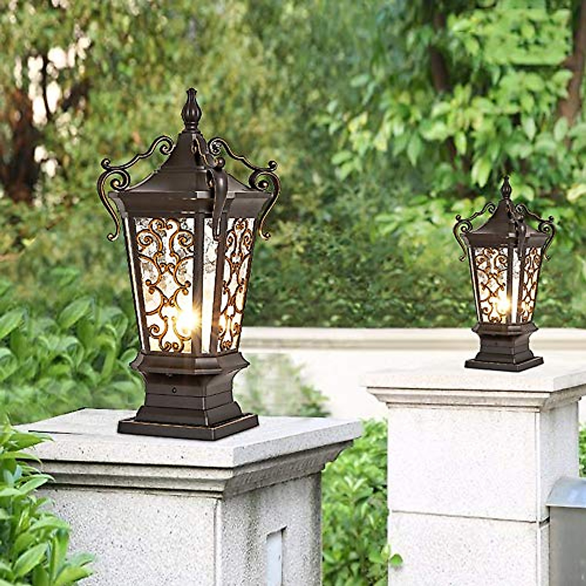 Lights Outdoor European Outdoor Waterproof Anti-Rust Column Lanterns E27 Aluminum Villa Exterior Pillar Post Lights Outside Stairs Patio Streetlights Door Light Stadium