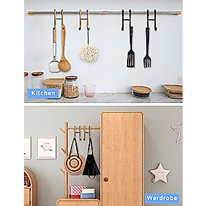 Artife Shower Door Hooks for Bathroom Frameless Glass Door, 304 Stainless Steel Towel Hook Hanging Towel, Bathing Suits, Robe, Squeegee, Loofah, Shaver, Gold 2 Pcs