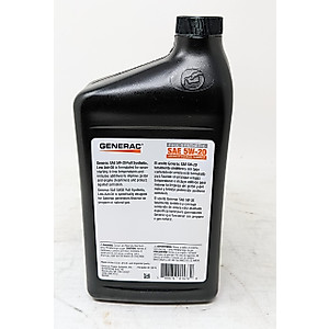 Generac A0001412874 5W20 Full Synthetic Engine Oil Quart (Pack of 2)