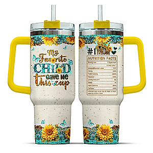 99OWL Modern Day Handle Cups Be Butterfly Mommy To Funny Simple Cup Women Mothers Print For, Mom Gifts, Tumbler 40 Oz With Handle Lid And Straw, Mom Gemstone Sunflower Leopard