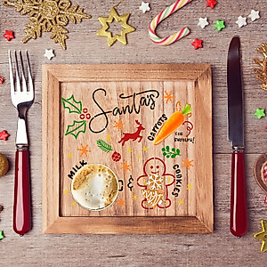 Christmas Santa Tray Stencils for Painting on Wood,Reusable Xmas Dear Santa Tray Stencil Drawing Templates for Serving Tray/Plate/Round Wood