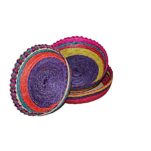 Mexican Palm Tortilleros. Handmade by The Indigenous People OF Mexico. Mexican Tortilla and Pancake Warmer. Great candy, and Chips Holder. (Colosal, 3 Pack)