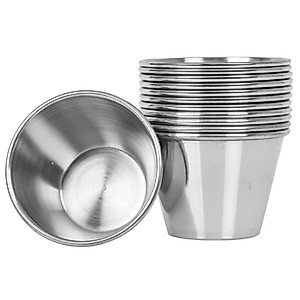 Raitron 4pcs Stainless Steel Sauce Cup Condiment Ketchup Dipping Bowl Seasoning Dish Appetizer Plates Container Kitchen Tools