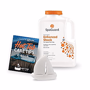 SpaGuard Enhanced Shock 6 Pound with LeisureQuip ScumBoat Scum Absorber and LeisureQuip Hot Tub Care Ebook