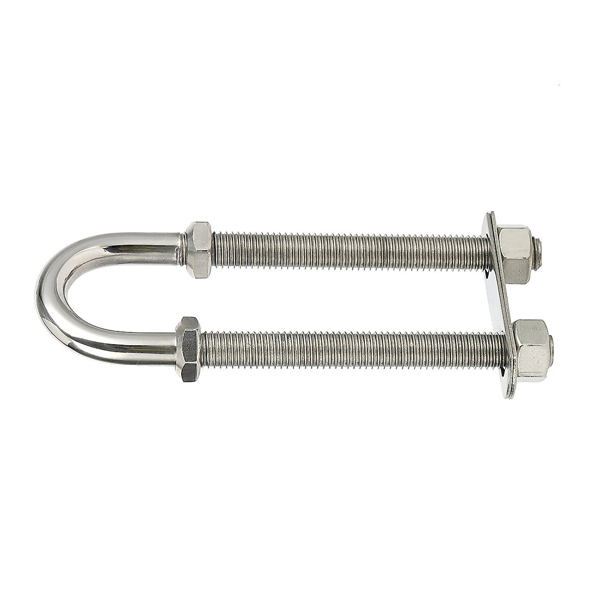 Amarine-made Stainless Steel Marine Boat Stern Bow Eye Tie Down U Bolt (1/2-Inch and 3/8-Inch Optional) (Silver, 3/8" Dia - 2-1/2" Thread Lenght)