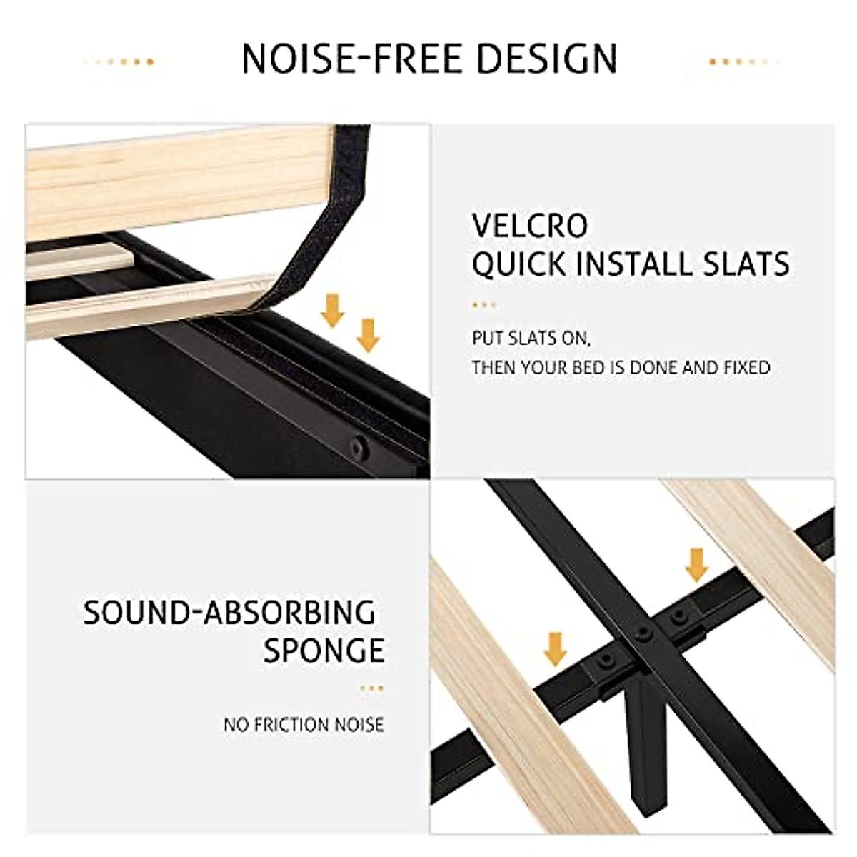 SHA CERLIN King Size Bed Frame with Button Tufted Headboard, Faux Leather Upholstered Mattress Foundation, Platform Bed Frame, Wooden Slat Support, No Box Spring Needed, White