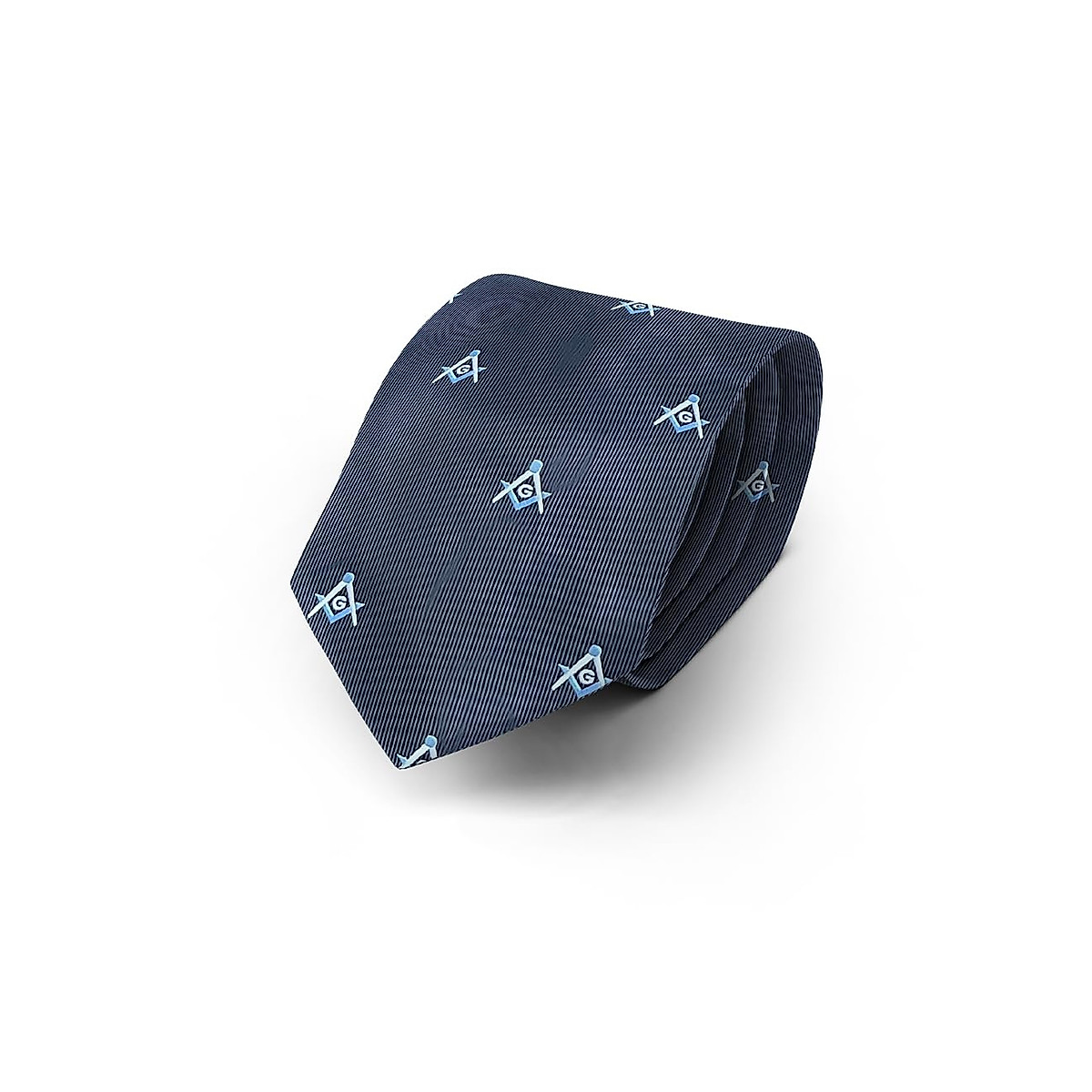 Small Square & Compass Masonic Neck Tie - [Blue & White]
