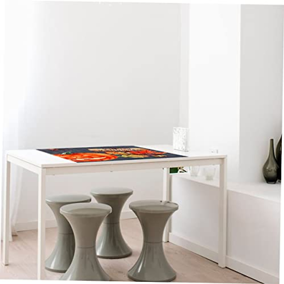 HEMOTON 12 pcs and Orange Pumpkin Party Tablemats Decoration Cloth Mats Decor Pattern Room Nights Dining Home Supplies Pads Mat- Inch X Place for Sunflower Mat Placemats