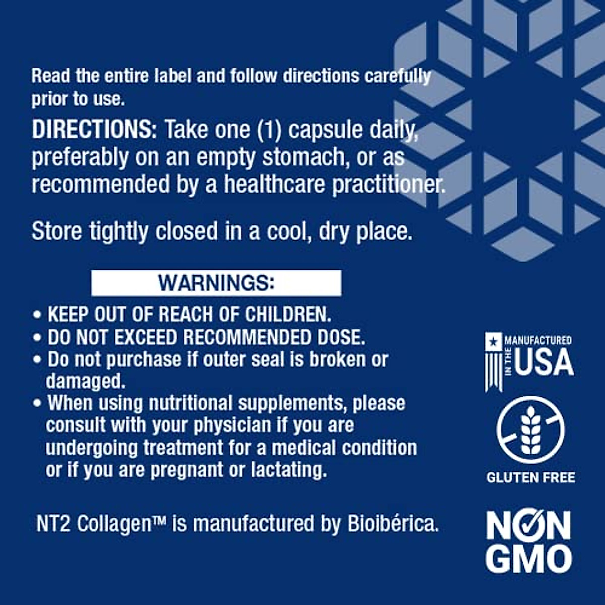 Life Extension NT2 Collagen - Undenatured Type II Collagen Supplement to Support Joint Mobility – Type 2 Collagen for Joints Cartilage Health - Non-GMO, Gluten-Free, Once-Daily - 60 Small Capsules