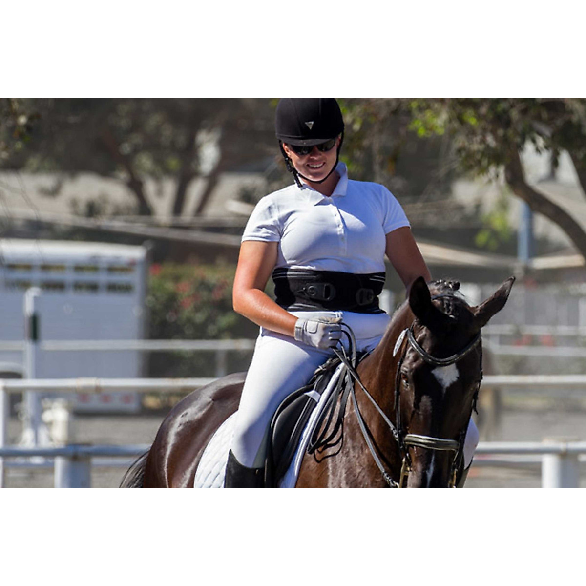 Comfort Compression Back Brace, Medium (M fits waist circumference of 33"-39") Black Lower Back brace -Clinically Proven to help and support your Active Life style and reduce pain