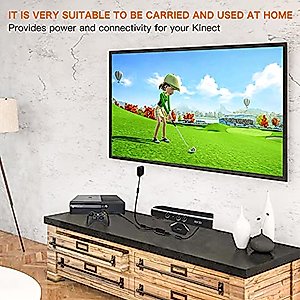 Kinect Adapter for Xbox 360, USB to AC Power Supply PC Adapter Compatible with Mircosoft Xbox 360 Kinect Sensor System with Charging Cable Cord