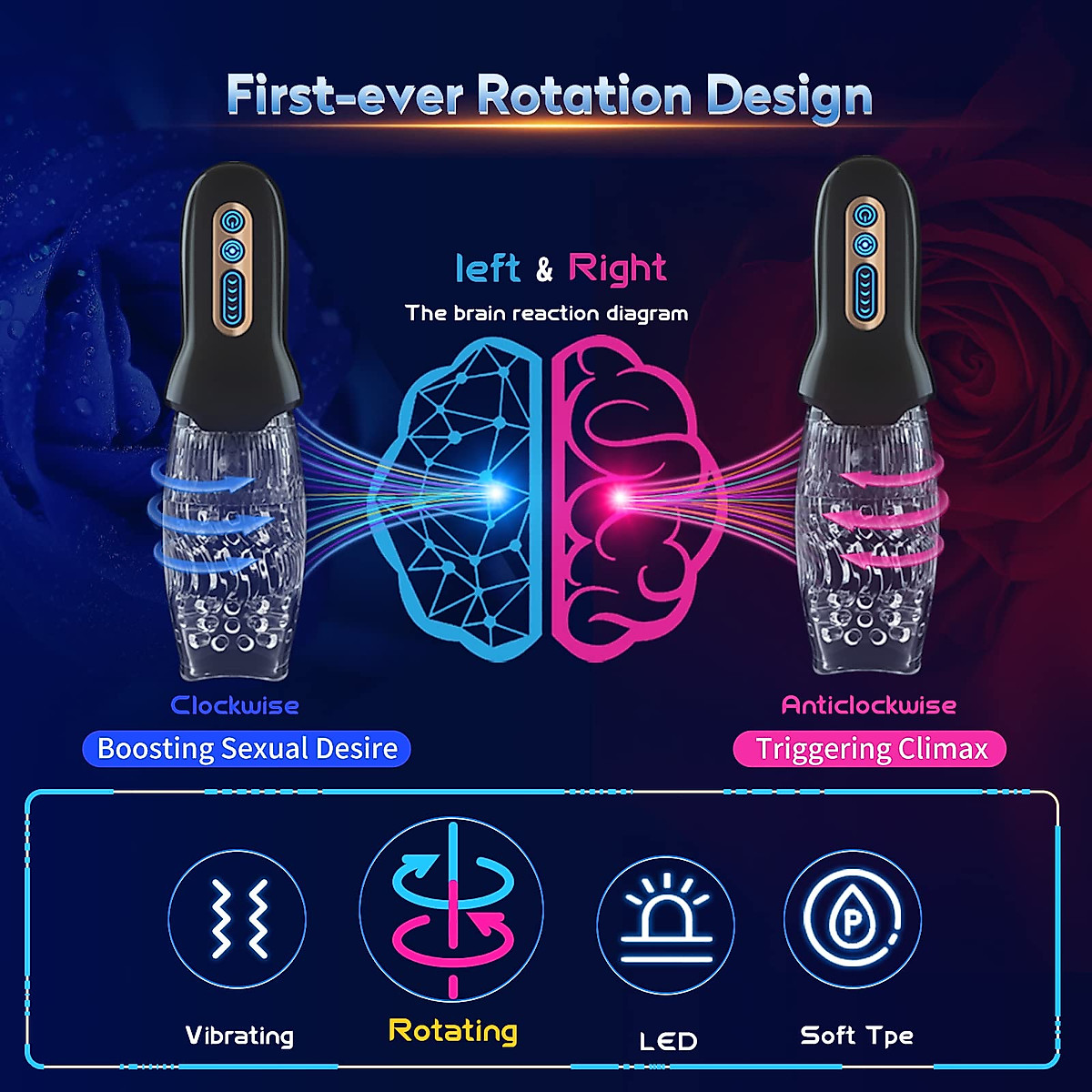 Automatic Blowjob Sex Machine Male Masturbator, YUKZEN Rotating Vibrating Hands Free Sex Toy Stroker Penis Vibrator, Masturbators Pocket Pussy for Pleasure Realistic