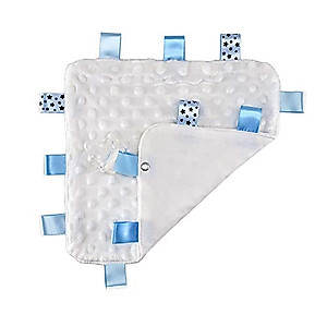 BABY SENSE Taglet Security Baby Blanket Lovey with Pacifier Tag | Soft, Soothing, Comfortable, Warm, Cozy | Unisex & Toddler | Durable & Machine Washable (Pink)