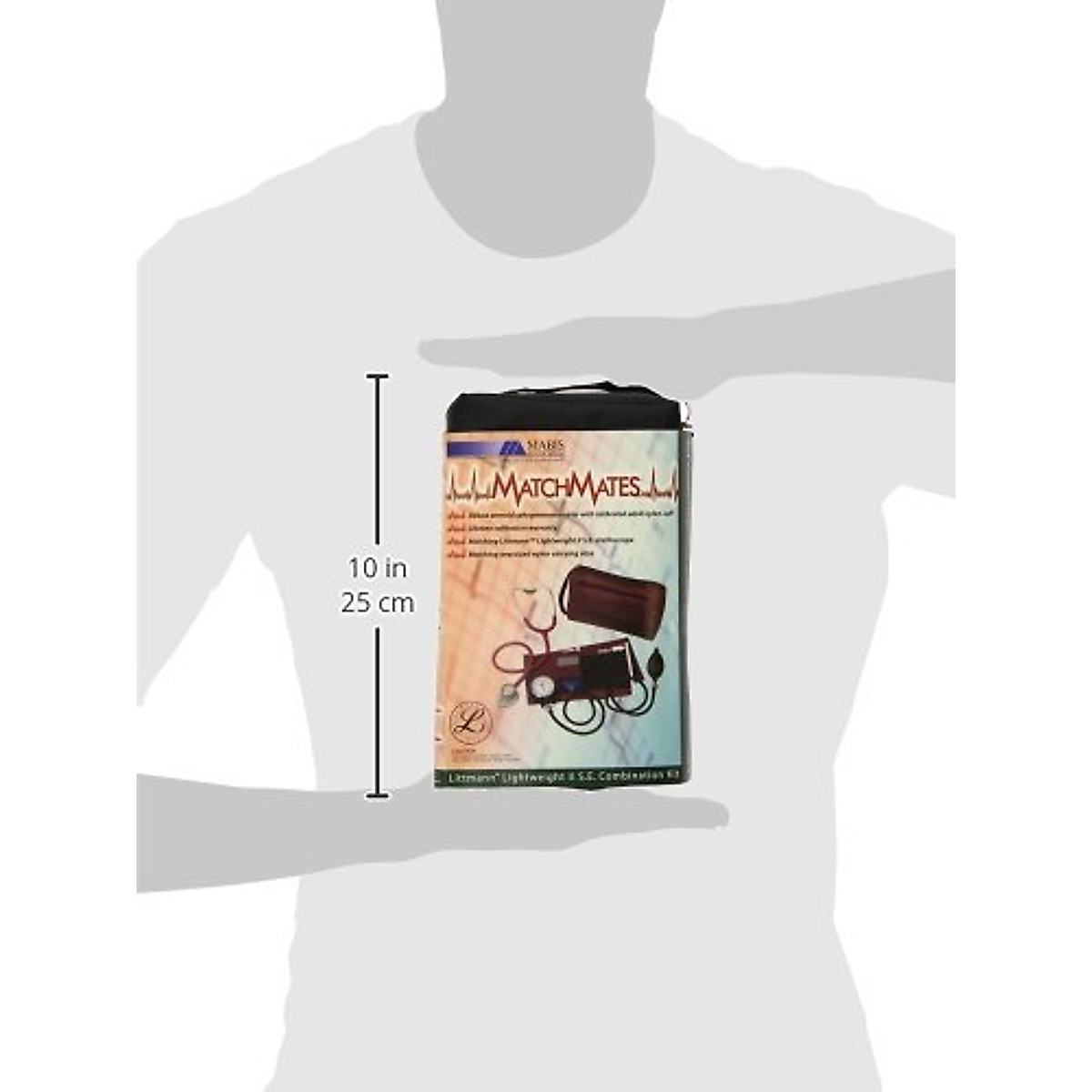 Mabis 12-265-021 MatchMates Combination Kit with a 3M Littmann Lightweight II S.E. Stethoscope and a Aneroid Sphygmomanometer, Black