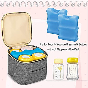 Teamoy Breastmilk Cooler Bag, Baby Bottles Bag for up to 4 Large 5 Ounce Bottles Without Nipple, Perfect for Working Mom Mother, (Bag ONLY), Gray