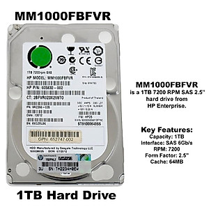 MM1000FBFVR Compatible HP 1-TB 6G 7.2K 2.5 DP MDL SAS HDD (Renewed)