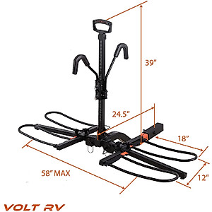 Hyperax Bike Rack - Platform Bike Rack - Car Bike Racks for 2 Bikes - Supports Up to 70 Lbs. Each Side – Bike Rack Hitch Tray Style- Compatible with 2 Inch Hitch and Bikes Up to 5 Inch Fat Tire